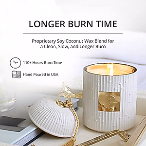 Scented Candles for Home Luxury Candle Gift Set - Candle Holder + 2 x 8.5oz Soy Candle Refills + Wick Trimmer - 115 Hour Burn - Birthday Gifts for Women - Centerpiece Decorations - 4 pcs