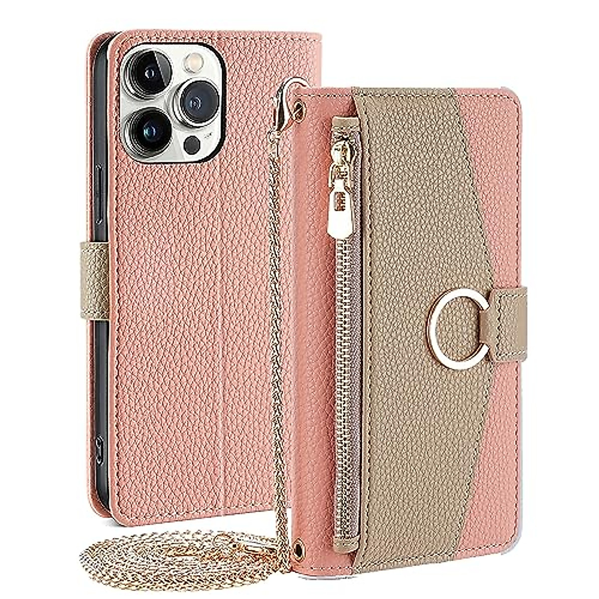 Arseaiy Wallet Case for Samsung Galaxy Note 10 Lite/A81/M60S Flip Phone Case Cover with Crossbody Strap Magnetic Zipper Pocket Makeup Mirror PU Leather Shockproof with Kickstand Shell