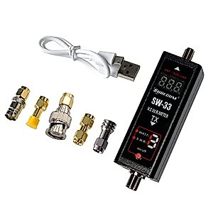 Gam3Gear SURECOM SW-33 Mark II 100 W 125-525 Mhz Mini Digital VHF UHF Two-Way Radio Handheld Power & SWR Meter