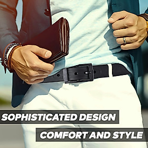 Volver Waterproof Rubber Golf Belts for Men Adjustable Cut-to-fit Interchangeable Colors (Sleek Black)