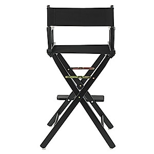 Casual Home Director's Chair ,Black Frame/Black Canvas,30" - Bar Height