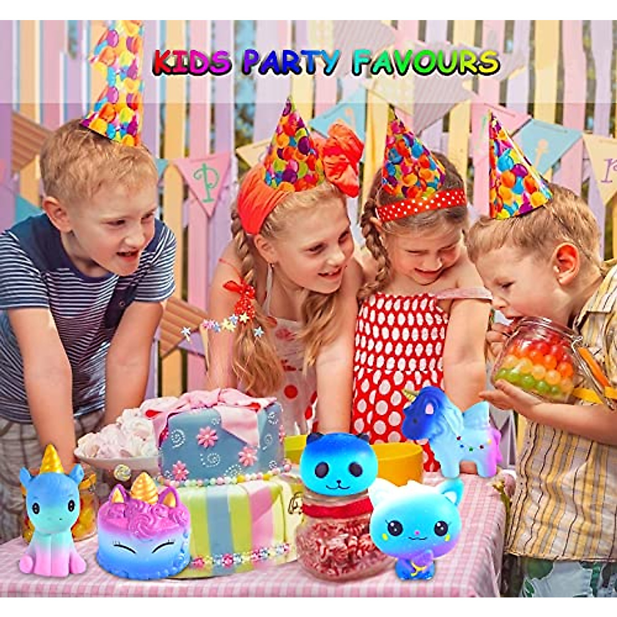 ZYZZYZY Galaxy Unicorn Squishies Toy Set - Starry Squishys Cat, Unicorn Cake, Unicorn Horse, Unicorn Rabbit, Panda Kawaii Slow Rising Squishy Toys for Kids Adults Stress Relief Toy(5 Packs)