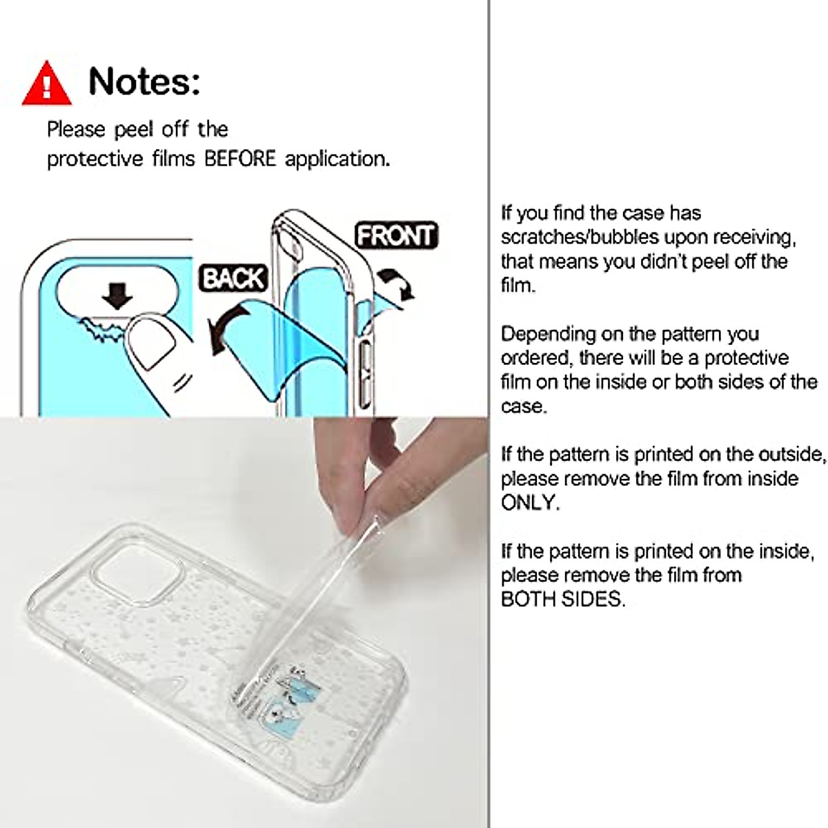 RANZ iPhone 12 Case, iPhone 12 Pro Case, Anti-Scratch Shockproof Series Clear Acrylic + TPU Bumper Protective Case for iPhone 12 / iPhone 12 Pro (6.1 inch) [2020 Released] - White Flower