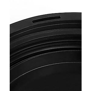 QWORK Black 6" Solid Cap Compatible with Mauser IBC Tote - High Density Polyethylene (HDPE) - Industrial-Grade Secure Seal - Resistant to Impact and Harsh Chemicals