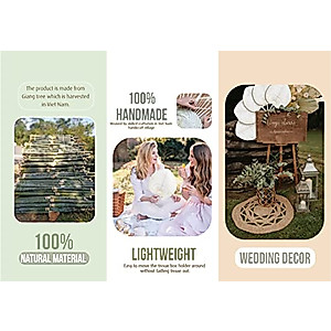 TAGREE Wedding Raffia Fans for Guest - Wedding Gift Idea for Couple & Fan Wall Decor & Boho Wall Decor (White with Straight Handle (Set of 12))