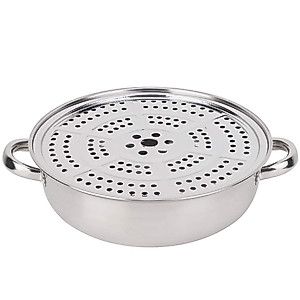28CM stainless steel single-layer soup pot, hot pot, steamer, soup pot, new heightened steel and glass composite cover, open flame, induction cooker, infrared, electric stove heating