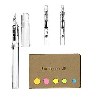 Pilot Kakuno Fountain Pen, Extra Fine Nib, Non Color Body, Pilot Fountain Pen Converter, CON-40, 2-Pieces, Sticky Notes Value Set