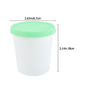STOBAZA Ice Cream Pint Containers Freezer Storage Tubs with Silicone Lids for Ice Cream, Sorbet, Yogurt and Soup, Reusable Ice Cream Containers for Meal Prep，2.64 x 2.64 x 3.15 inches
