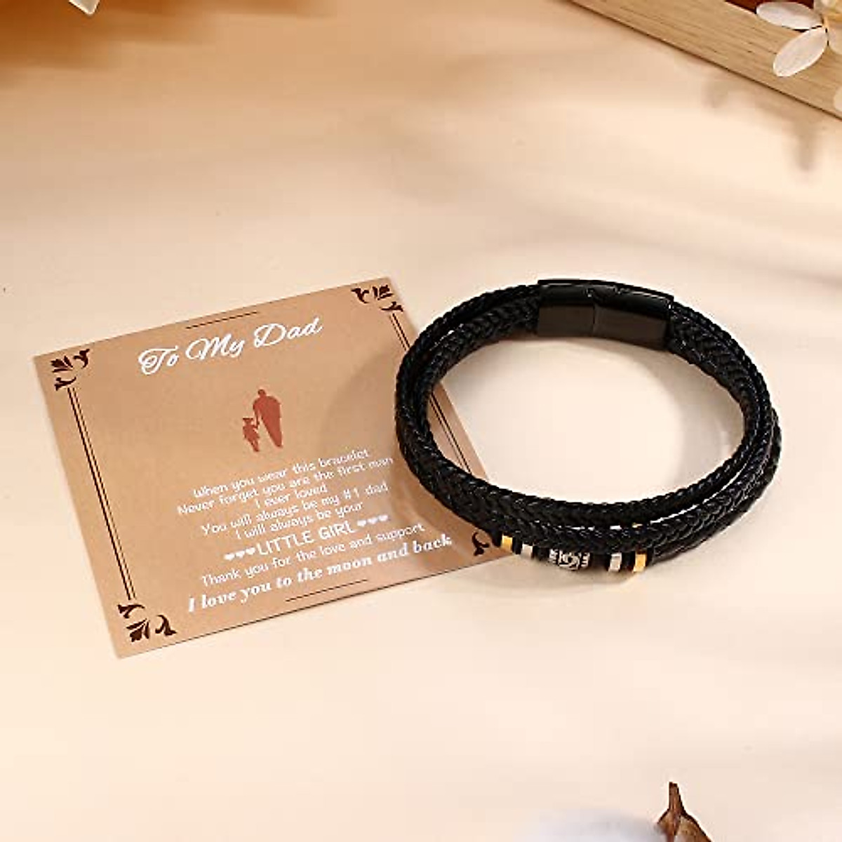 GEMQUEEN Bracelet for Men Bracelets Beads 8mm Stone Natural Tiger Eye Bracelet Lava Rock Bracelet Handmade Multi-Layer Braid Leather Bracelet with Clasp Bangle Bracelet Wristband Father's Day Bracelet