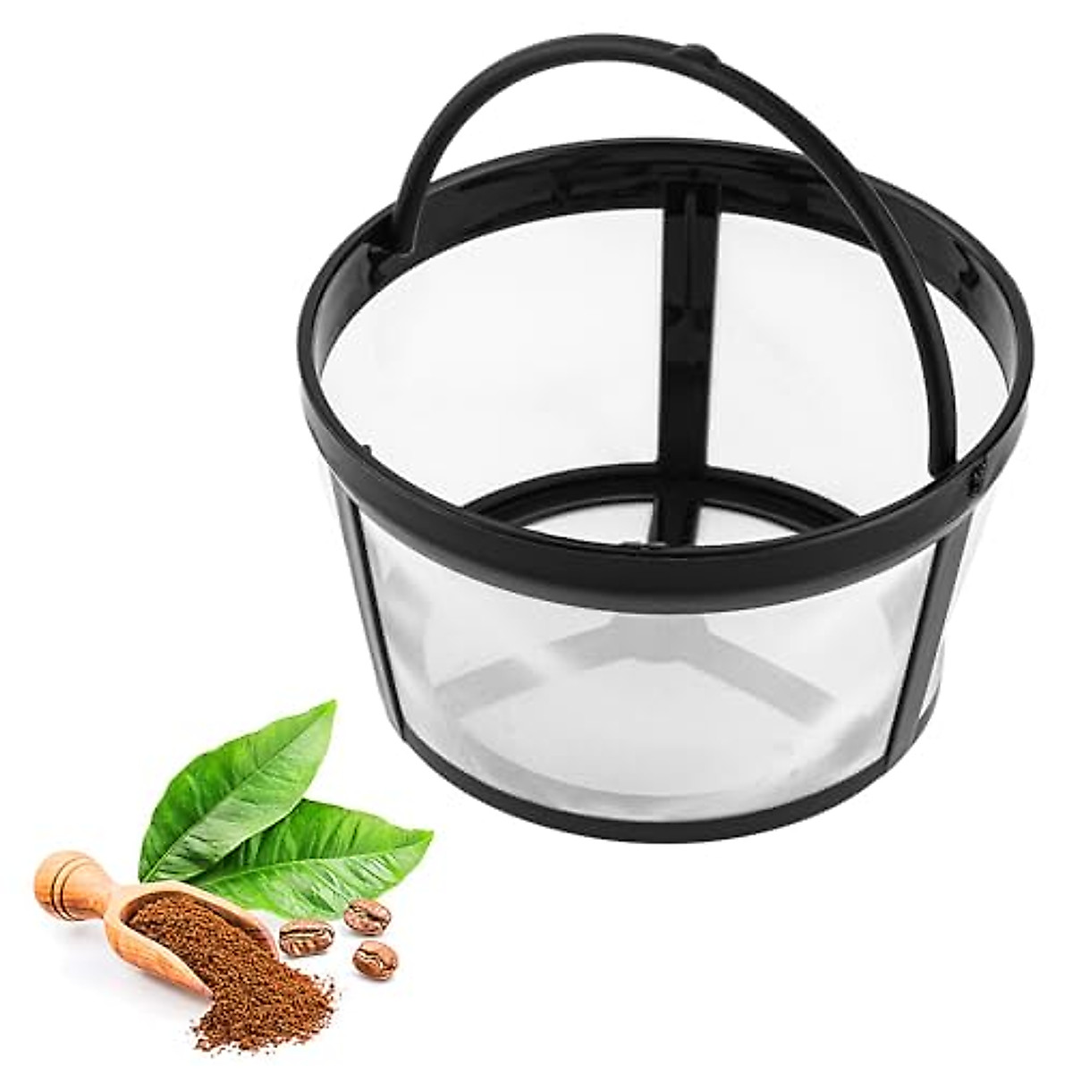 Prasacco Reusable Coffee Filters 4-8 Cup, Coffee Filter Basket Universal Coffee Filter Replacement Safety Nylon Mesh Reusable Coffee Filters for Mr. Coffee Makers and Brewers