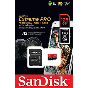 SanDisk Extreme Pro MicroSD Card 128GB Memory Card for DJI Air 2S Drone (SDSQXCY-128G-GN6MA) Class 10 Video Speed V30 UHS-I U3 160MB/s SDXC Bundle with (1) Everything But Stromboli Micro Card Reader
