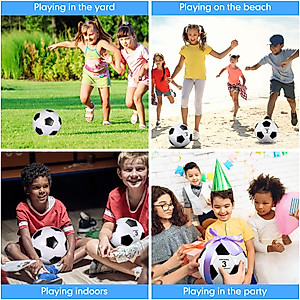 Deekin 6 Pcs Soccer Ball Bulk with Pump Teamwork Outdoor Sport Soccer Ball Bulk Game Training Soccer Ball for School Sport Teen Adult Child(Size 3,Black)