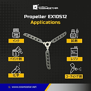 Cosmostar Stainless Steel Mixing Expandable Blade 55 Gallon Paint Mixer Stirring Propeller Tools for Paint Epoxy, Resin, Silicone Stirrer Paddle with ⌀0.47” Shaft Rod, Expandable ⌀ 10 in. (3 Blades)