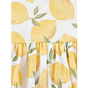 Simple Joys by Carter's Girls' Short-Sleeve and Sleeveless Dress Sets, Sage Green/White Lemon, 7