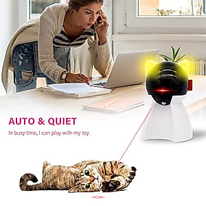 Cat Toy Interactive Automatic, Motion Activated Laser Toy for Indoor Cats/Dogs/Kitten/Kitty, USB Rechargeable, Auto On/Off, Fast and Slow Random Pattern, Silent Pet Laser Pointer Toy (P08)