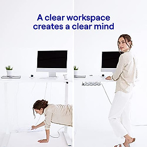 CarryUp - Desk Cable Management Under Desk Tray Cord Organizer for Desk Hider Basket Rack Organizer Computer Cord Organizer Wires clamp No Drill As Seen On Kickstarter (Grey, Powder Coated Metal)