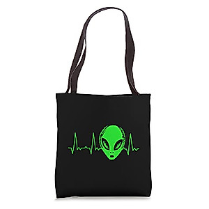Heartbeat Alien Tote Bag