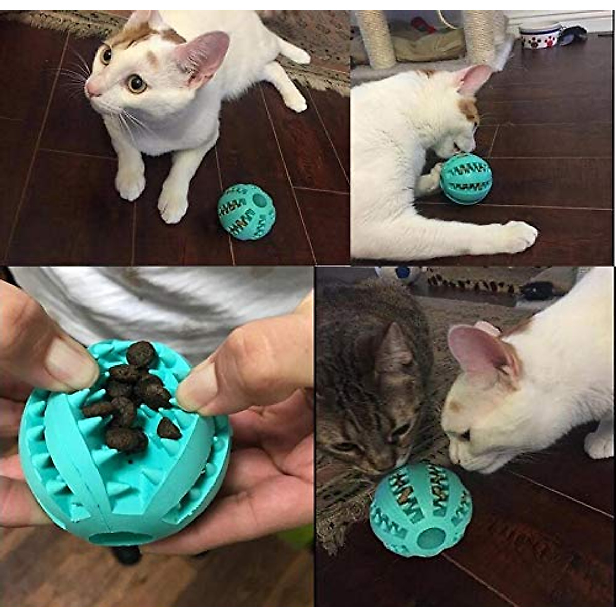 Sunglow 2 Pack Dog Toy Ball，Nontoxic Bite Resistant Teething Toys Balls for Small/Medium/Large Dog and Puppy Cat, Dog Pet Food Treat Feeder Chew Tooth Cleaning Ball Exercise Game IQ Training Ball