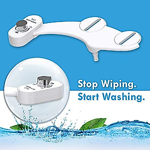 BUTT BUDDY - Bidet Toilet Seat Attachment & Fresh Water Sprayer (Easy to Install, Universal Fit, No Plumbing or Electricity Required | Self-Cleaning Nozzle, Adjustable Pressure Control, USA Stock)