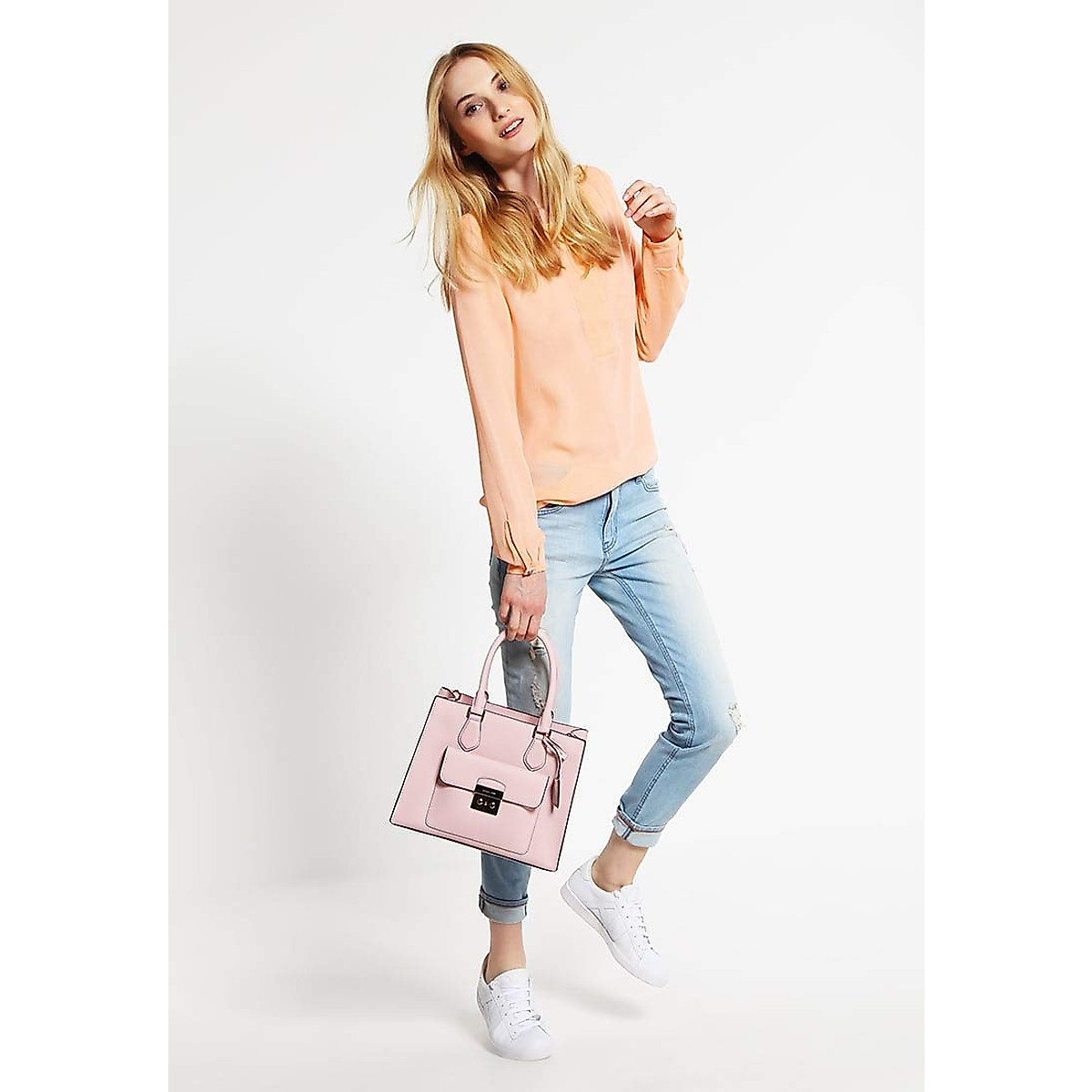 MICHAEL Michael Kors Women's Bridgette Medium Ballet Tote Leather Handbag (Ballet)