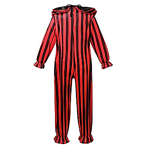 yolsun Clown Costume for Kids with Wig Scary Halloween Dress Up (10-12 Years) Red/Black