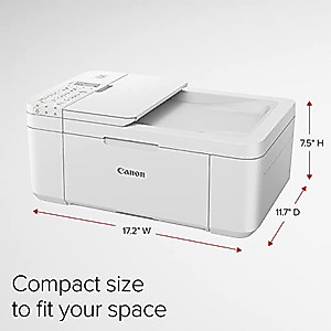 Canon PIXMA TR4720 Wireless Color All-in-One Inkjet Printer, White - Print Copy Scan Fax - 4800 x 1200 dpi, Auto 2-Side Printing, 20-Sheet ADF, 2-Line LCD Display, DAODYANG Printer_Cable
