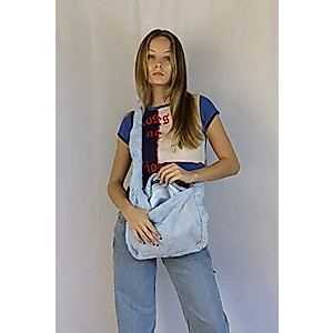 Women Leopard Print Clutch Handbag Plush Faux Fur Y2k Hobo Bag Tote Satchel Shoulder Crossbody Purse(B Blue)