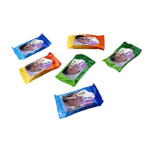 Dependable Industries 6 Piece Travel Size 10 Pack Baby Wipes Fits in Purse Diaper Bag & Glove Compartment Children's Hands and Face School Home