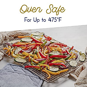 Half Sheet Cooling Rack by Ultra Cuisine - Wire Rack Baking Sheet - Oven Rack Grill - Wire Baking Rack - Sheet Pan Roasting Rack - Cooling Racks for Baking - Cooling Racks Champagne 12" x 17"