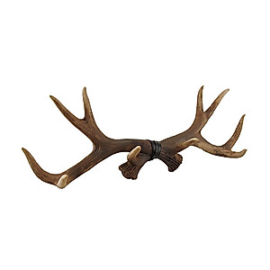 Zeckos 17 inch Lifelike Deer Antlers Rack Decorative Hunting Cabin Natural Wall Hook
