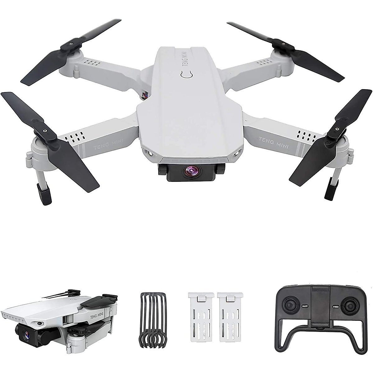Drone with Camera 2K HD for Adults, Dual Camera Six-axis Gyroscope WiFi FPV Live Video RC Quadcopter with Gesture Operation, Smart Follow, Altitude Hold, Headless Mode, 2 Batteries