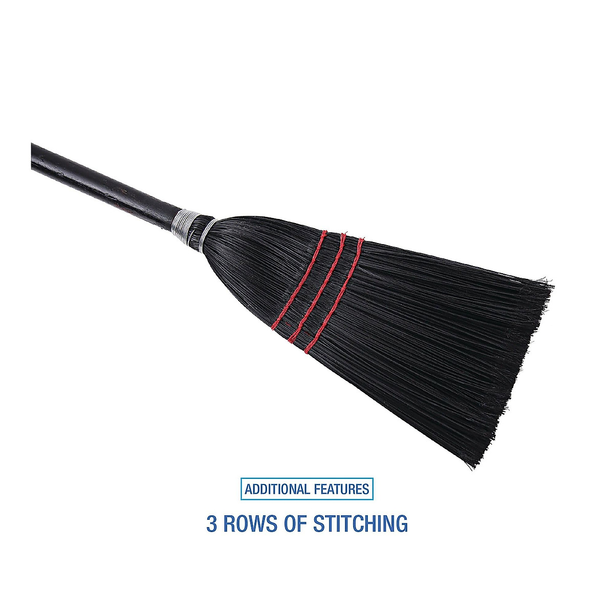 Boardwalk BWK951BP Flag Tipped Poly Bristle 37 in. - 38 in. Length Lobby Broom - Natural/Black (1 Dozen)