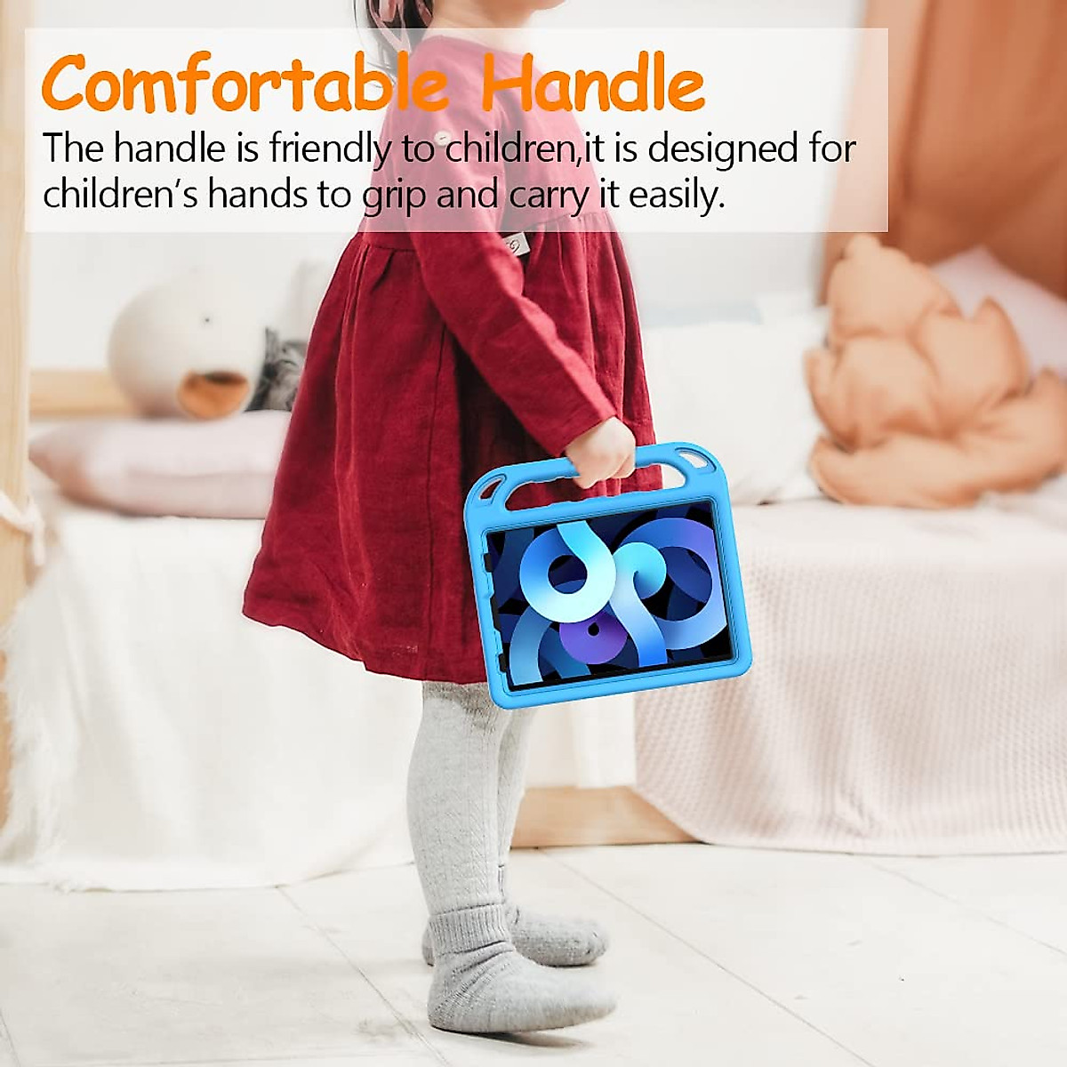 eTopxizu Kids Case with Built-in Screen Protector for iPad Air 5th Generation 2022/iPad Air 4th Gen 2020, 10.9" iPad Air 5/4 Shockproof Handle Stand Case for iPad Air 5th/4th Gen 10.9/Pro 11, Blue