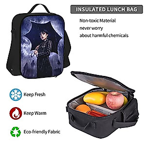 Wednesday Addams Dance Backpacks Set for Boys Girls Backpack with Lunch Box Lunch Bag Pencil Case Pencil Bag