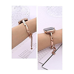PlusRoc Stainless Steel Band Compatible with Apple Watch Band 38mm 40mm 41mm iWatch SE Series 8 7 6 5 4 3 2 1, Slim Versatile Bangle Bracelet for Women, Copper