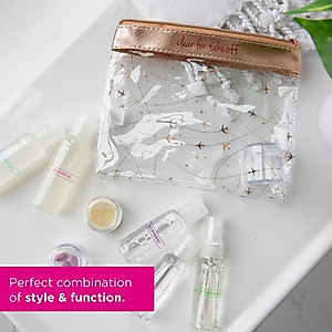 Miamica Women's Toiletry Kit, Black & Pink, 12-Piece