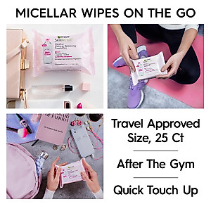 Garnier Micellar Facial Cleanser & Makeup Remover Wipes for Waterproof Makeup 25 Count (Packaging May Vary)