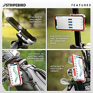 Stripebird Golf Magnetic Phone Holder (White), Universal Compatibility, No Installation Required