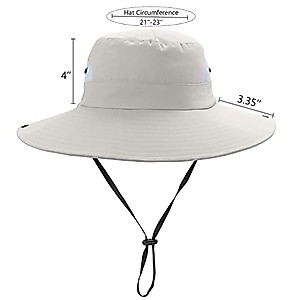 Women's Sun Hat with Ponytail-Hole Fishing Hat Beach Hat UV Protection Foldable Hat for Outdoor Yard Work Mesh Wide Brim Bucket Hat (Beige)