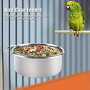 HEEPDD Bird Parrot Feeding Cup, Stainless Steel Food Water Bowls Dish for Small Animals Chinchilla Ferret Cockatiel Conure Parakeet