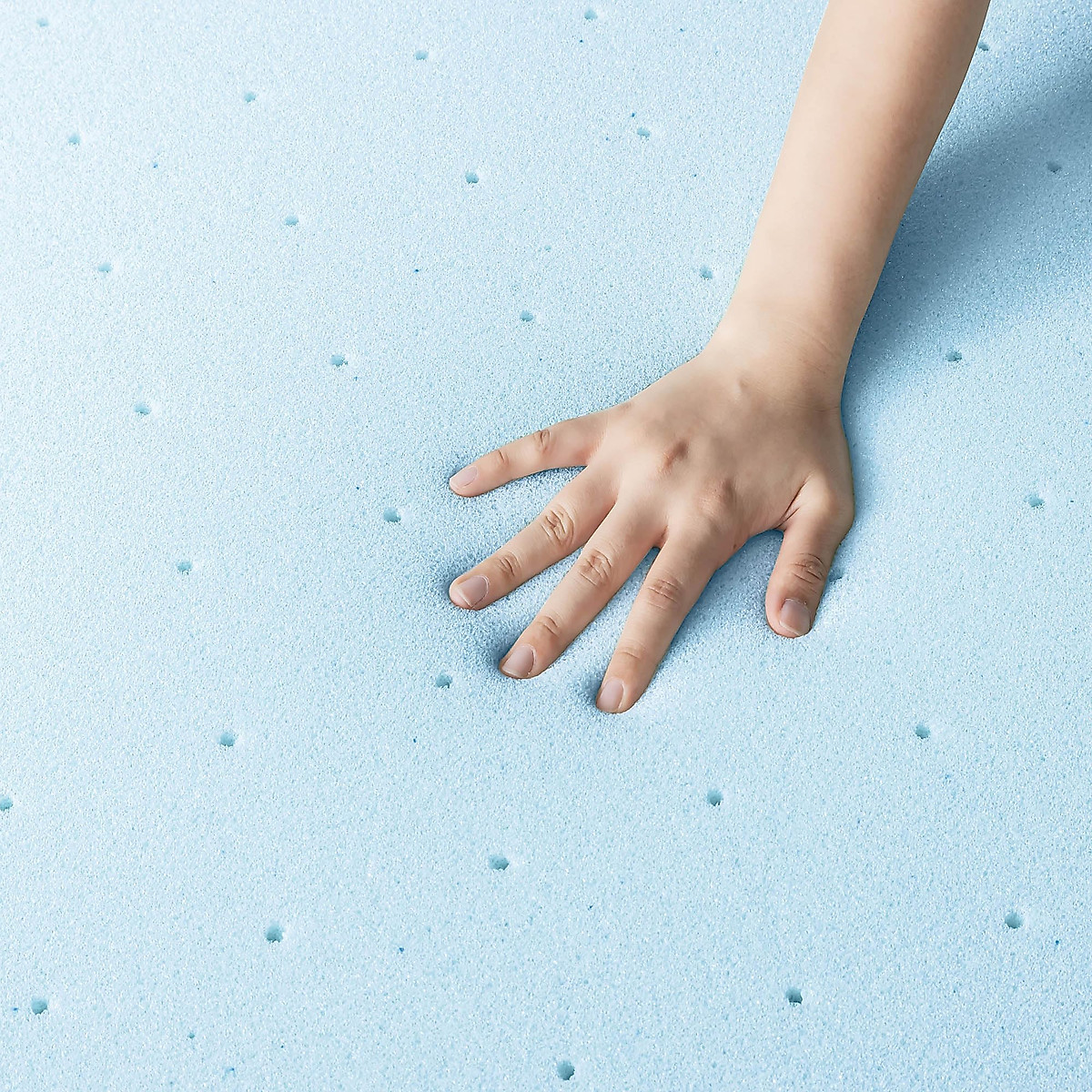 Best Price Mattress 1.5 Inch Ventilated Memory Foam Mattress Topper, Cooling Gel Infusion, CertiPUR-US Certified, Queen