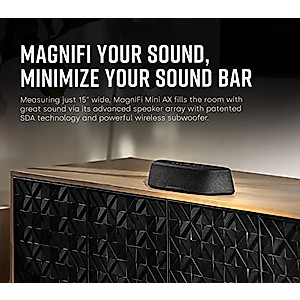 Polk MagniFi Mini AX Sound Bar (2022 Model), Dolby Atmos and DTS:X Certified, Polk's Patented VoiceAdjust & SDA Technologies, Ultra-Compact Design, Easy Setup,Black