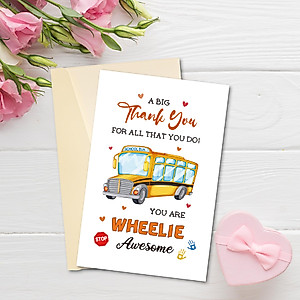Heyshoo School Bus Driver Thank You Card, School Bus Driver Appreciate Gift, End of Year Gift for Bus Driver, Awesome Bus Driver Retirement Card
