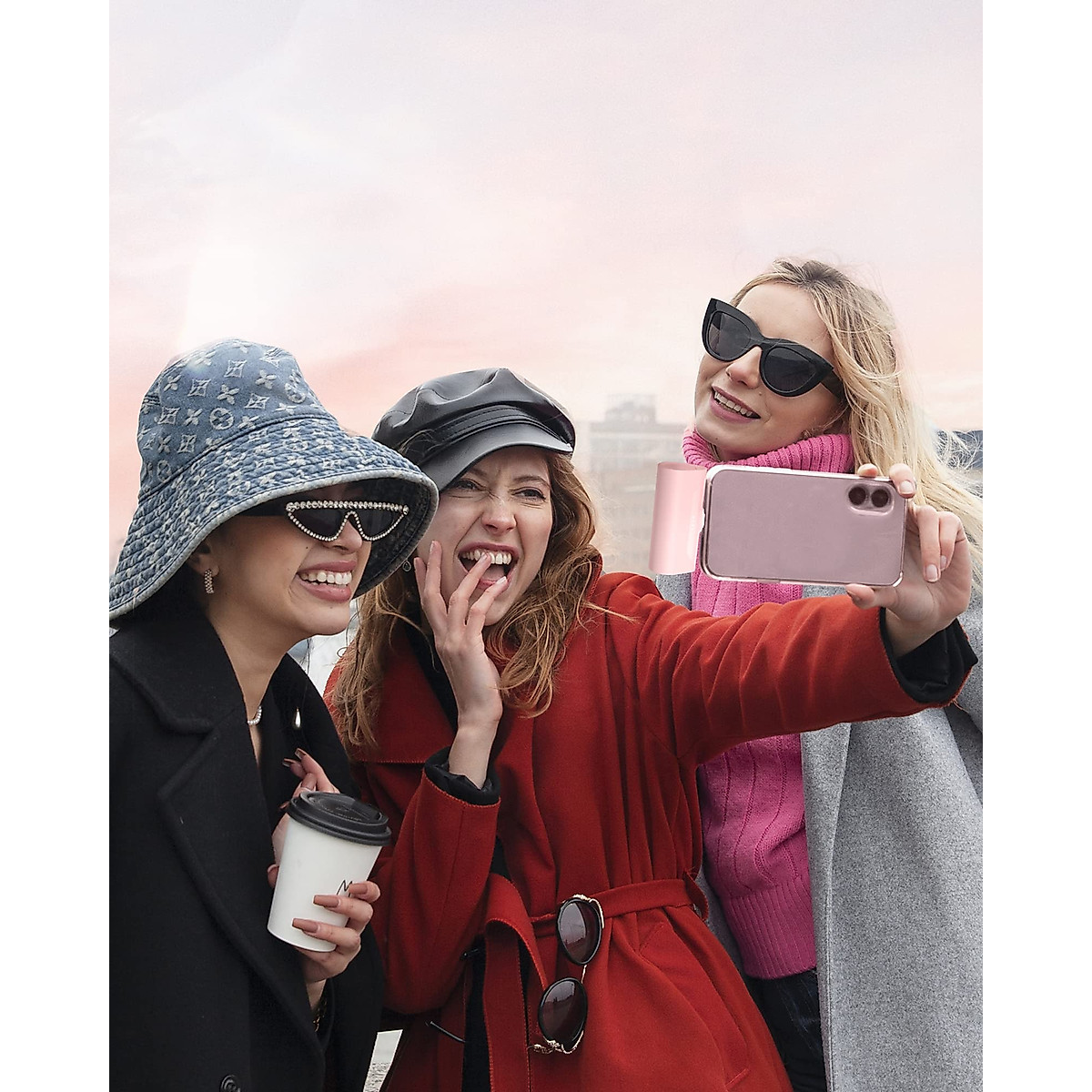 L.LYFOVR Pink Small Portable Battery Charger 4800mAh, Tiny Power Bank Ultra-Compact 15W Fast Charging Mini Battery Pack Power Charger for iPhone 14 Pro/13/12/11/8/iPad Air/Mini/Pro/AirPods Pro I/II