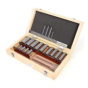 22 Piece Keyway Broach Kit Metric Size Metalworking Tool Bushing Spacer Set Bushing Metric Size 4mm B1, 5mmB1, 6mm C, 8mmC Broach with Tool Box, 13 Piece Bushing and 5 Piece Spacer Metalworking Tool