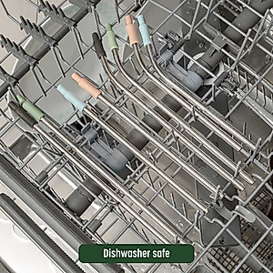 Goodful 8 Piece Variety Pack Reusable Travel Stainless Steel Straw Set, Travel Case, Cleaning Brushes, Removeable Silicone Tips, Multi Color