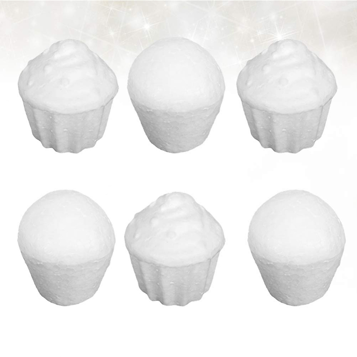 12pcs Foam Cupcake Polystyrene Foam Cake Model Styrofoam Modelling Mould DIY Foam Mold for Crafts Flower Wedding Christmas Party Decoration 7.8cm 7.5cm