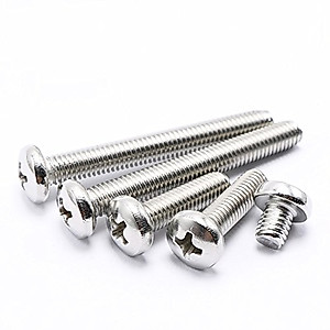 #4-40 x 3/8 Phillips Pan Head Machine Screws,Stainless Steel,Full Thread,Right Hand,Pack of 100