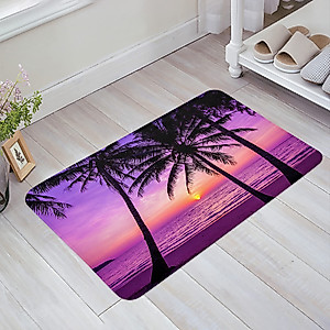 Front Door Mat Floor Mats for Home Decor, Purple Coast Memory Foam Runner Entryway Area Rug Non-Slip Absorbent Doormat Washable Rug, 18x30Inch Welcome Mats for Bedroom Decor Living Room Decor