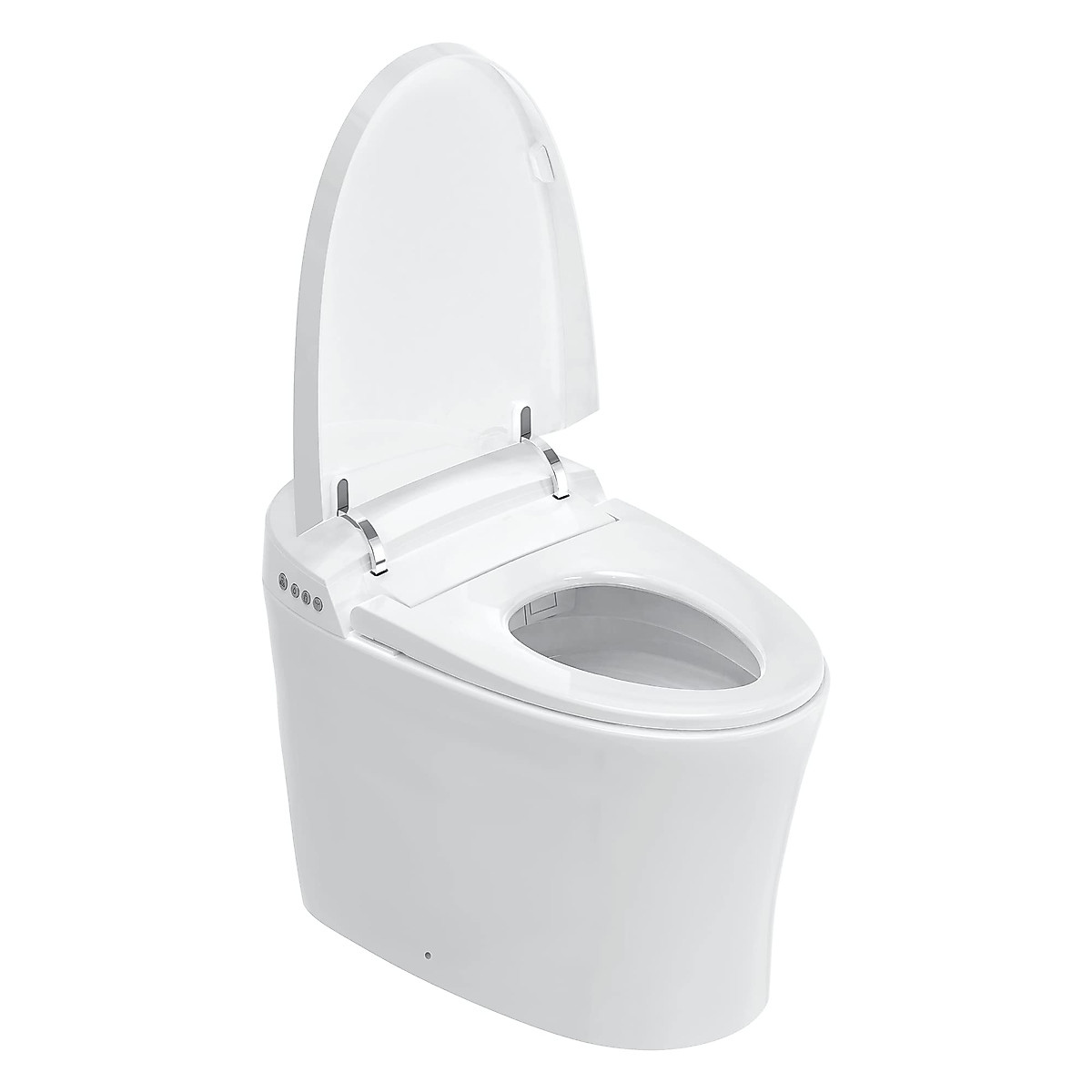 Elongated Smart Bidet Toilet Seat with Dual Flushing - One Piece Heated Toilet Seat Air Dryer - Tankless Toilet Bidet with 6 Levels of Seat and Wind Temperature